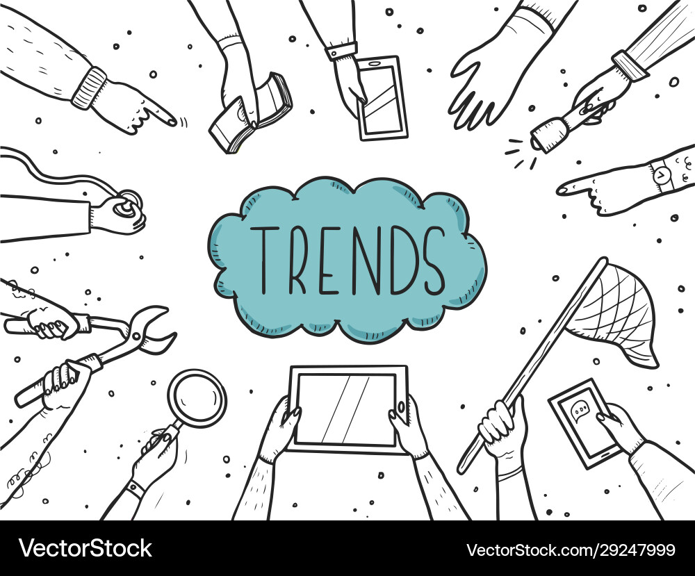 Hand drawn style trend concept Royalty Free Vector Image