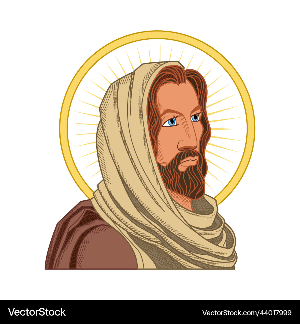 Jesus christ portrait composition Royalty Free Vector Image
