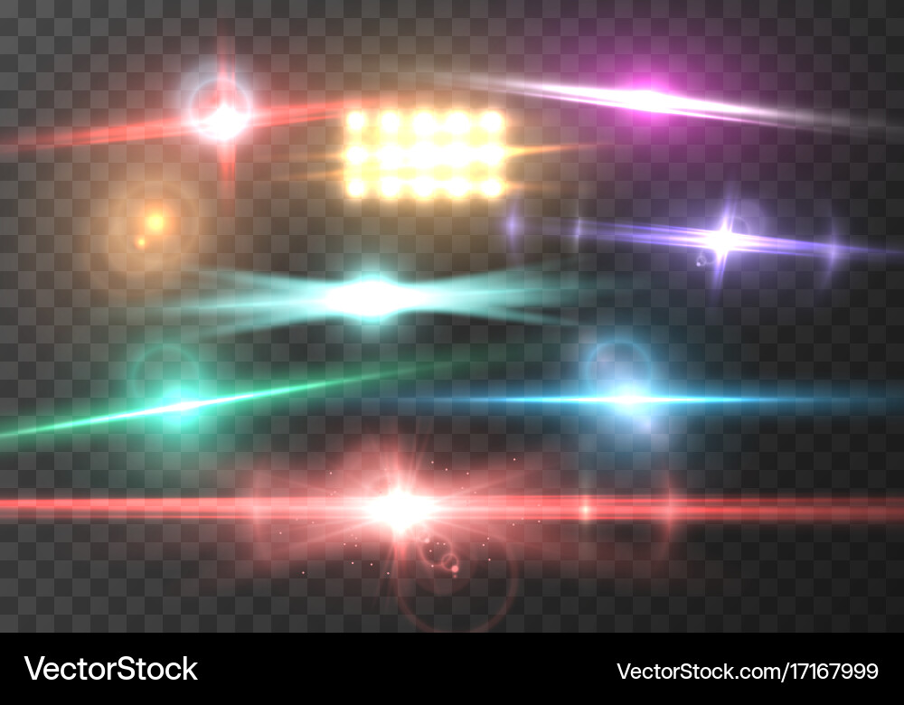 Lens flare effect realistic sun transparent Vector Image