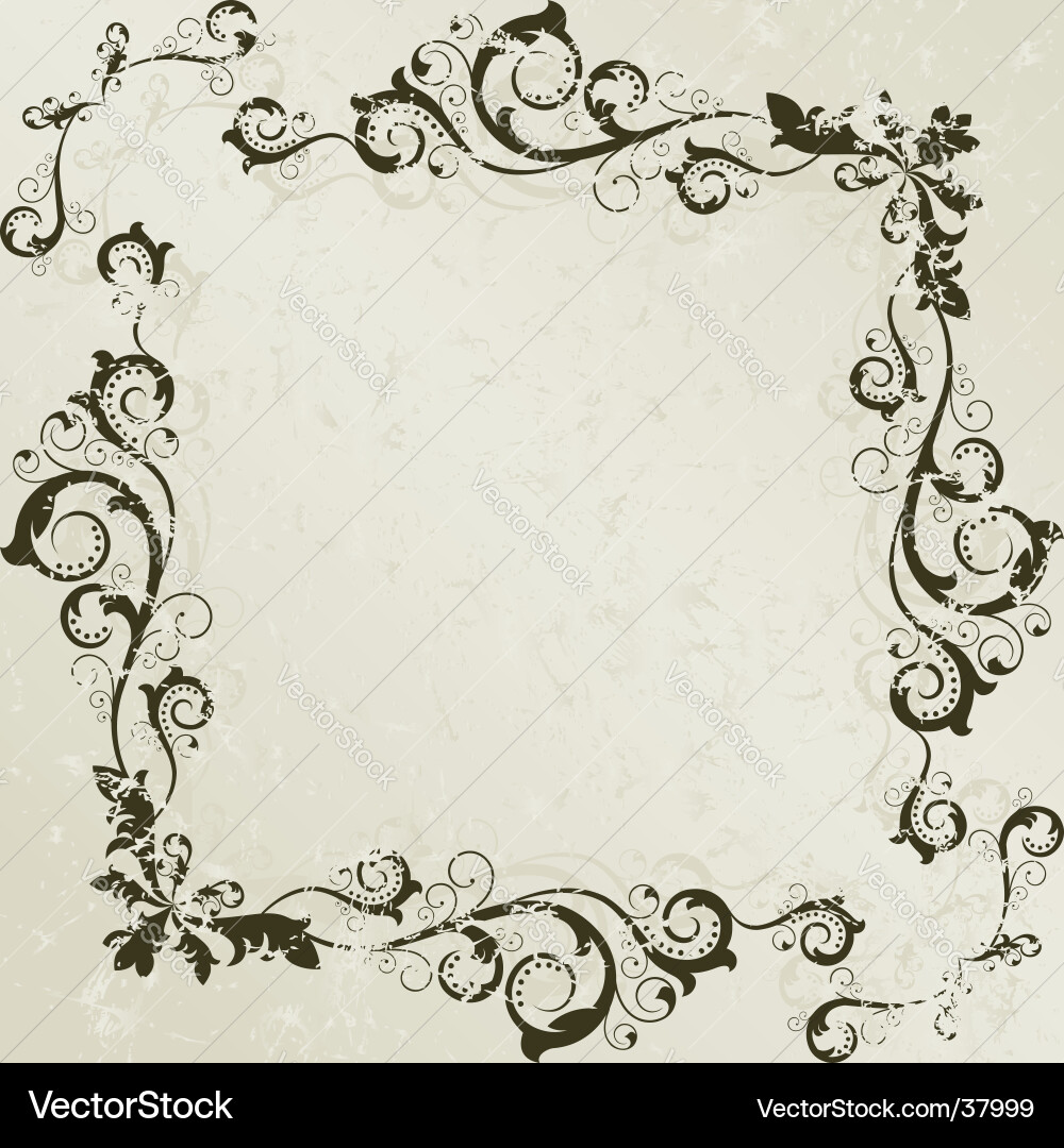 Vintage grunge beige frame Royalty Free Vector Image