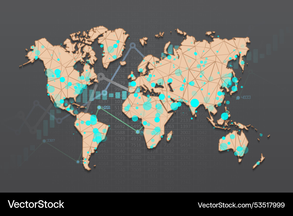 World map with infographic Royalty Free Vector Image