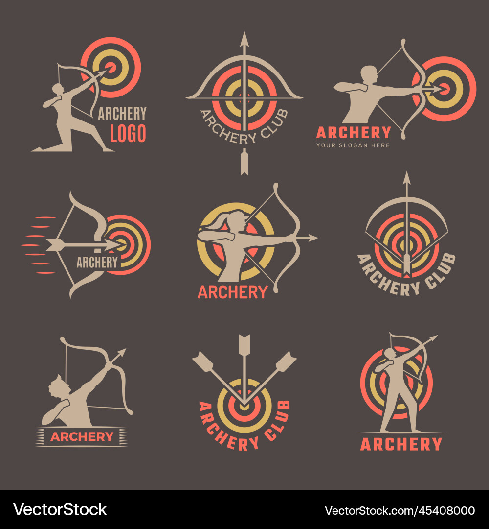 Archery Club Logo & Branding Royalty Free Vector Image
