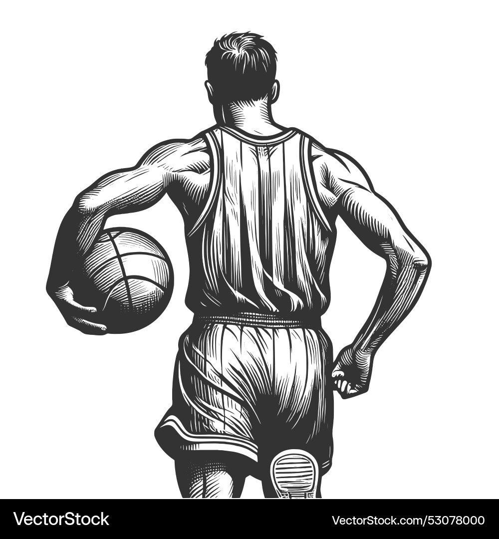 Basketball player dribbling Royalty Free Vector Image