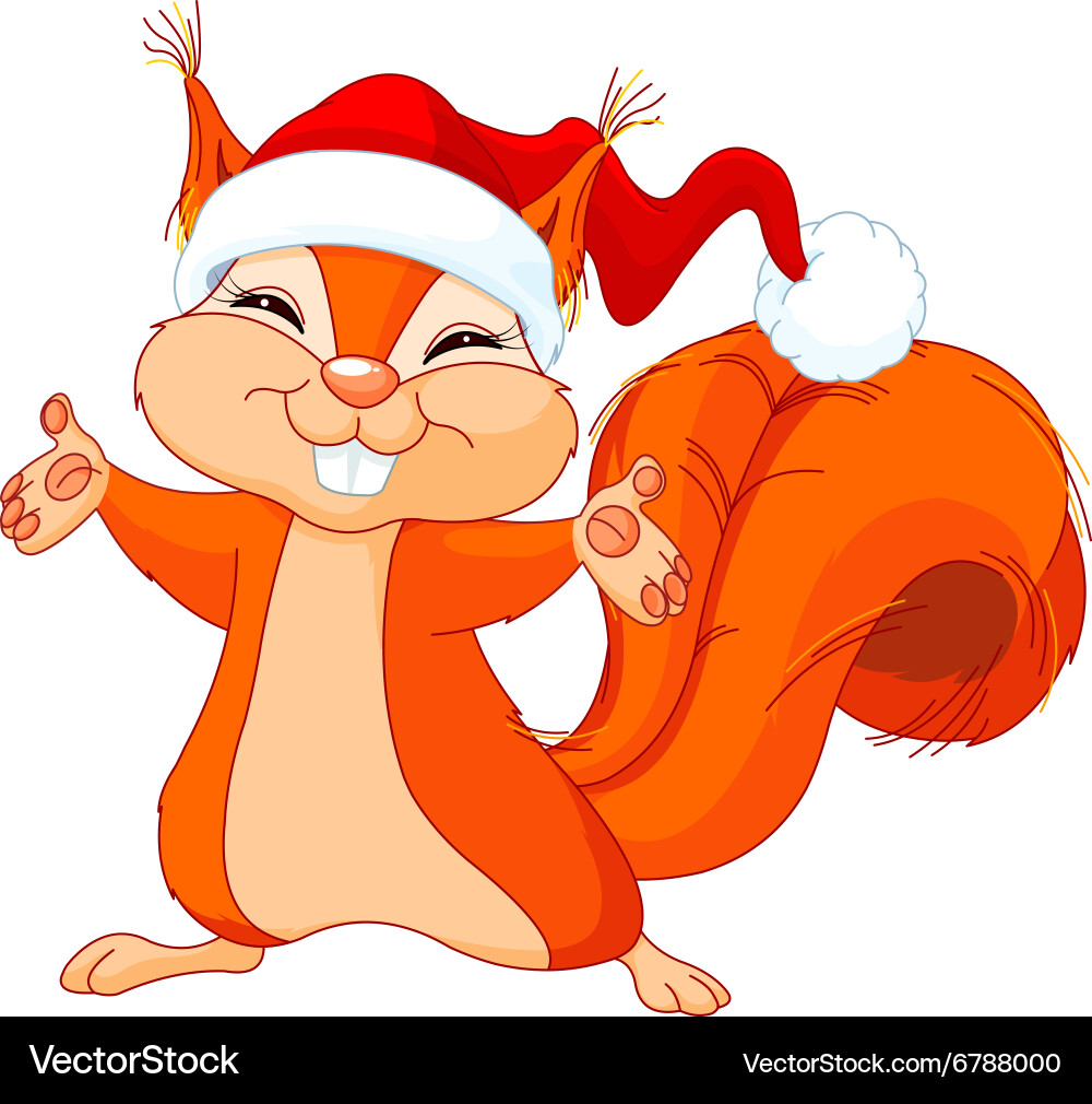 Christmas squirrel Royalty Free Vector Image - VectorStock