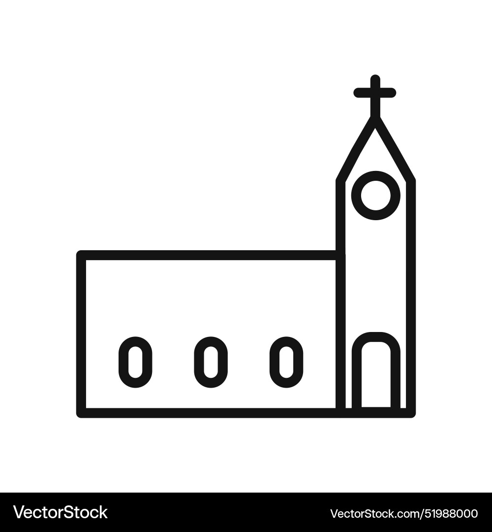 Church icon mark in filled style Royalty Free Vector Image