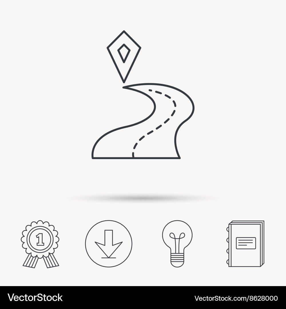 Destination pointer icon road location sign Vector Image