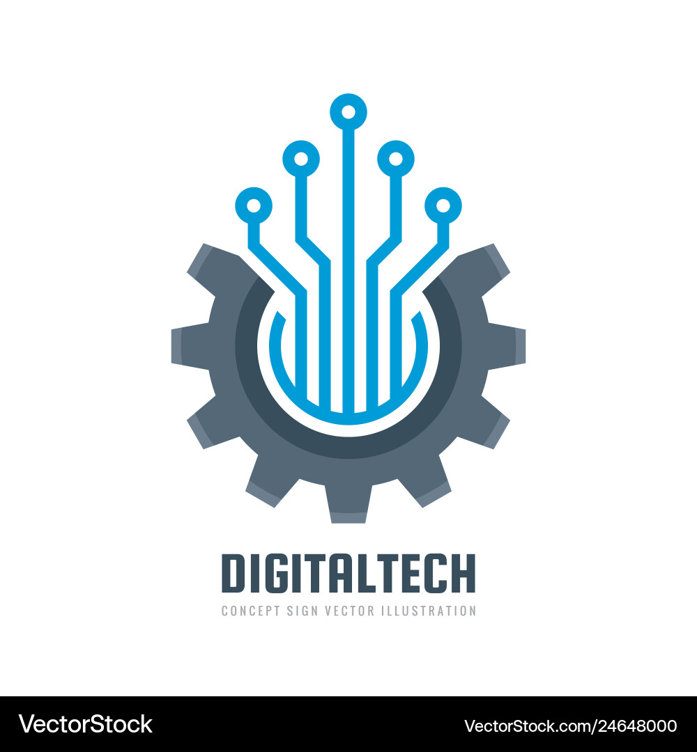 Digital tech - business logo template Royalty Free Vector