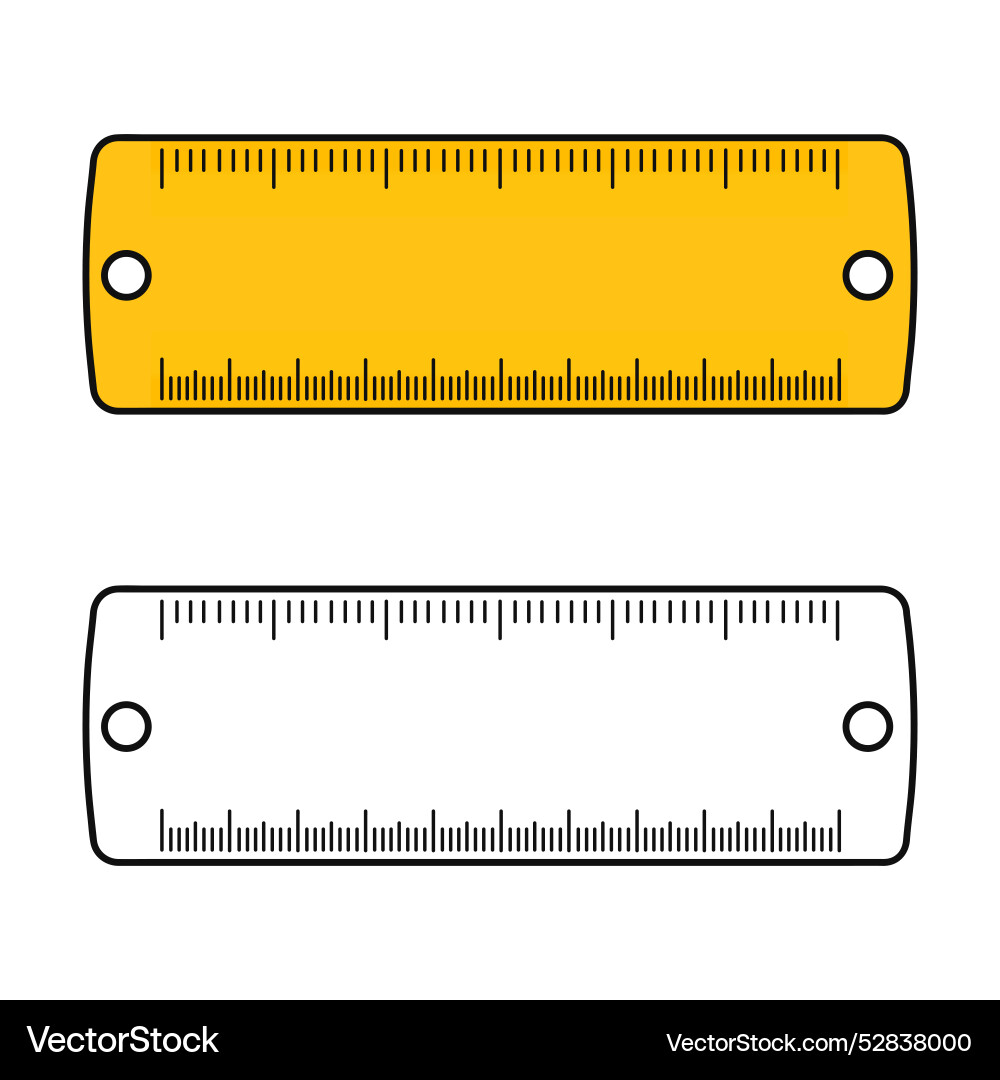 Funny cute happy ruler characters bundle set Vector Image