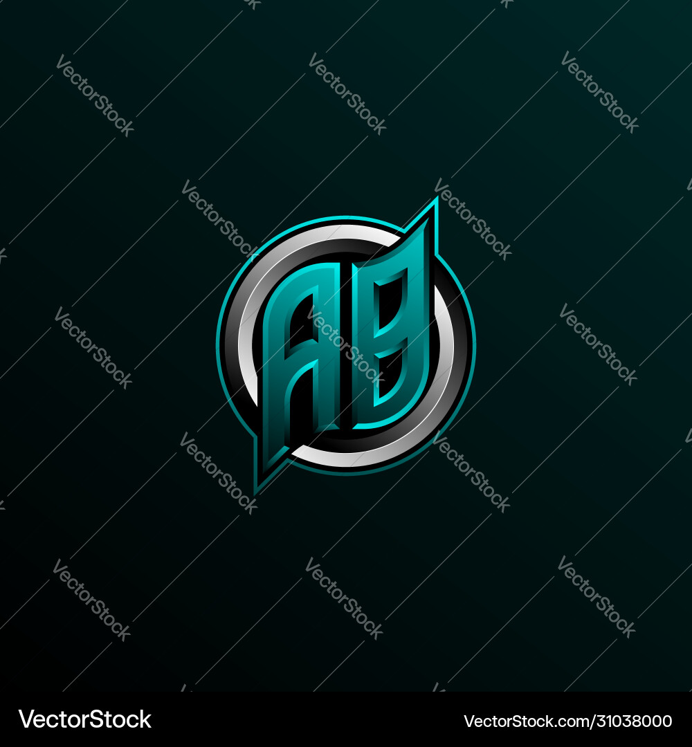 Initial AB Circle Logo Royalty Free Vector Image