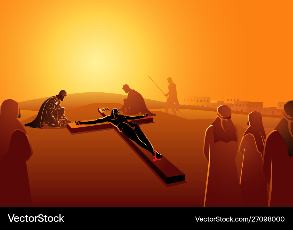 Jesus Nailed to the Cross - Good Friday Royalty Free Vector