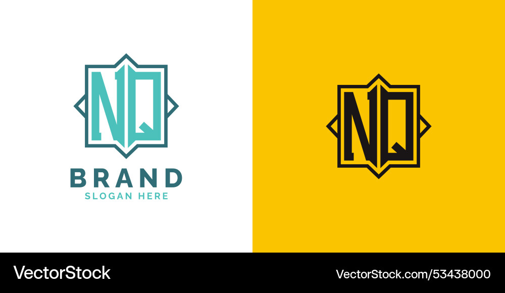 Modern nq monogram logo design initial letter Vector Image