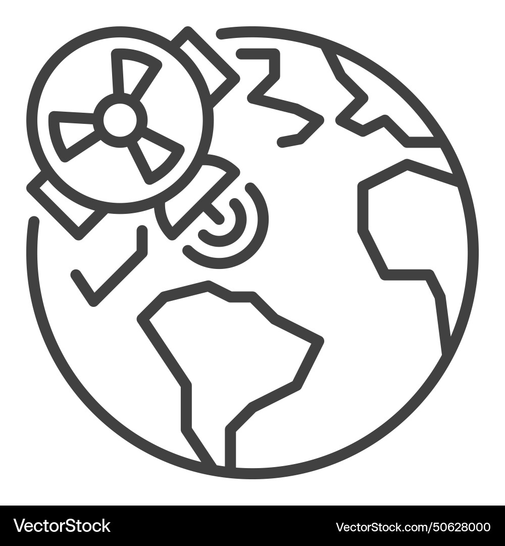 Nuclear weapon satellite in space and earth Vector Image