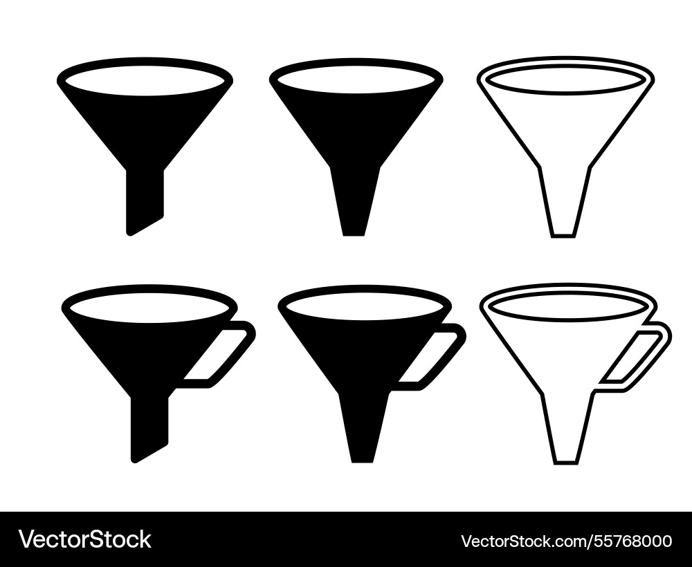 Plastic funnel icon kitchen utensil symbol Vector Image