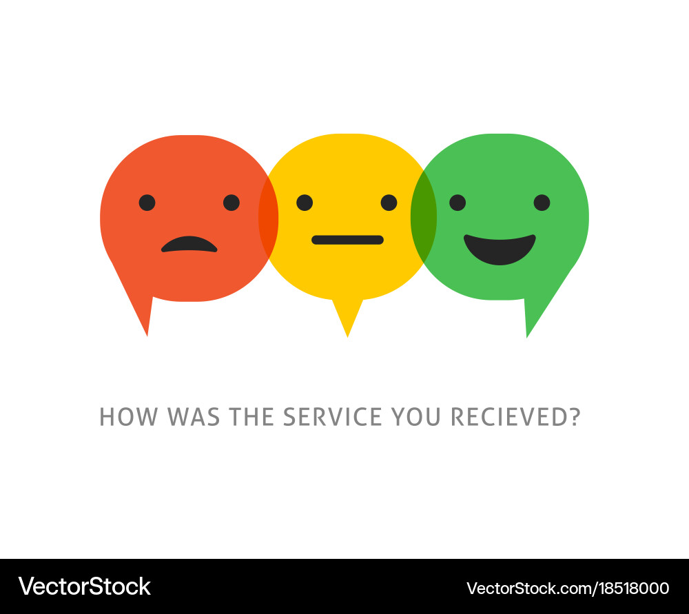 Satisfaction survey with speech bubbles Royalty Free Vector
