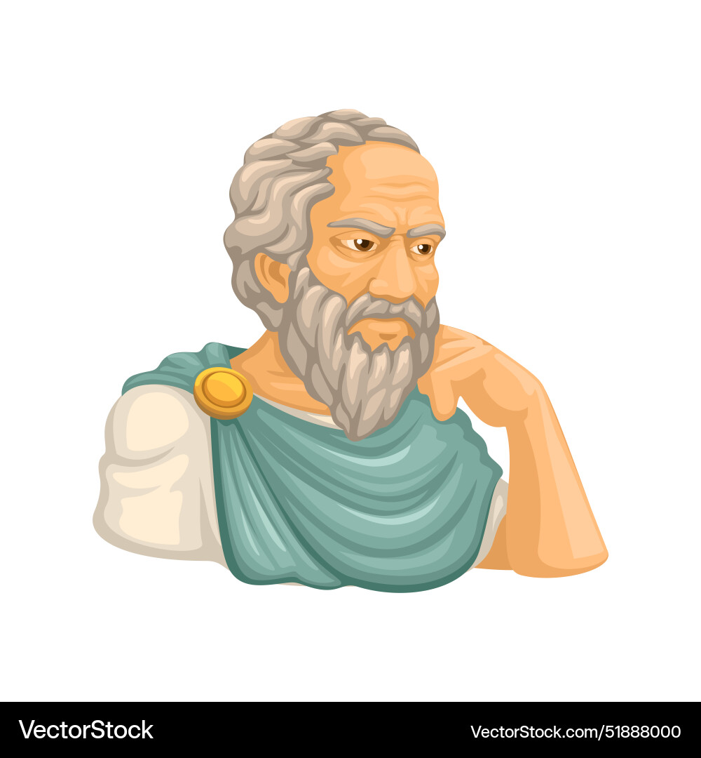 Socrates greek philosopher figure cartoon Vector Image
