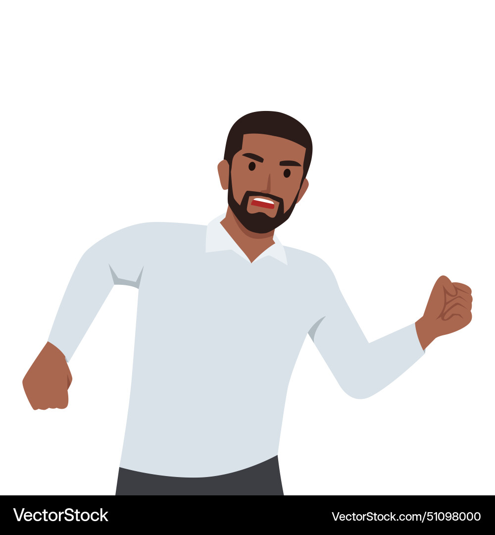 Young man angry fist palm Royalty Free Vector Image