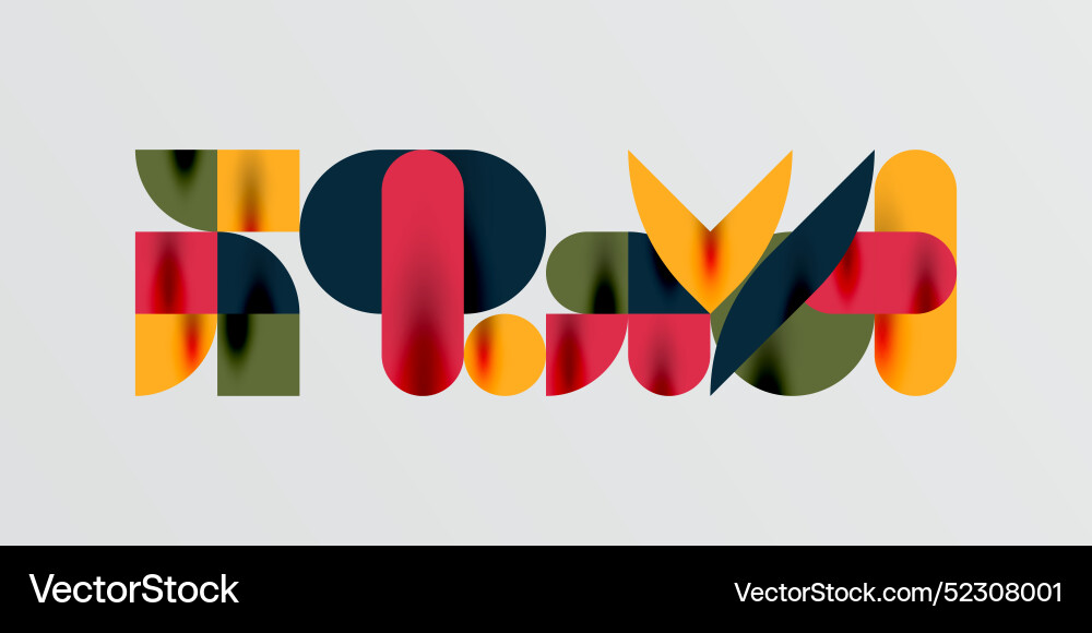 Circles semi squares and round shapes Royalty Free Vector