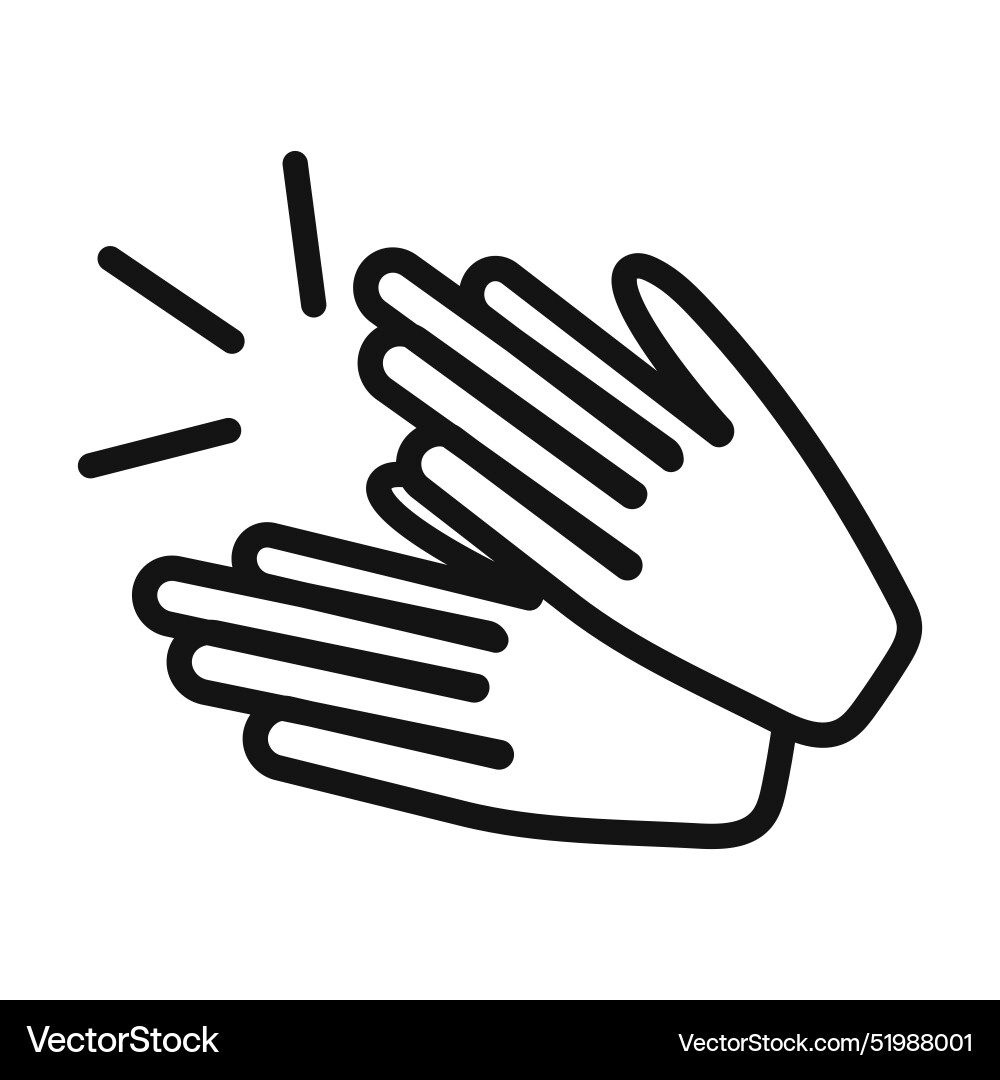 Clapping hand icon mark in filled style Royalty Free Vector