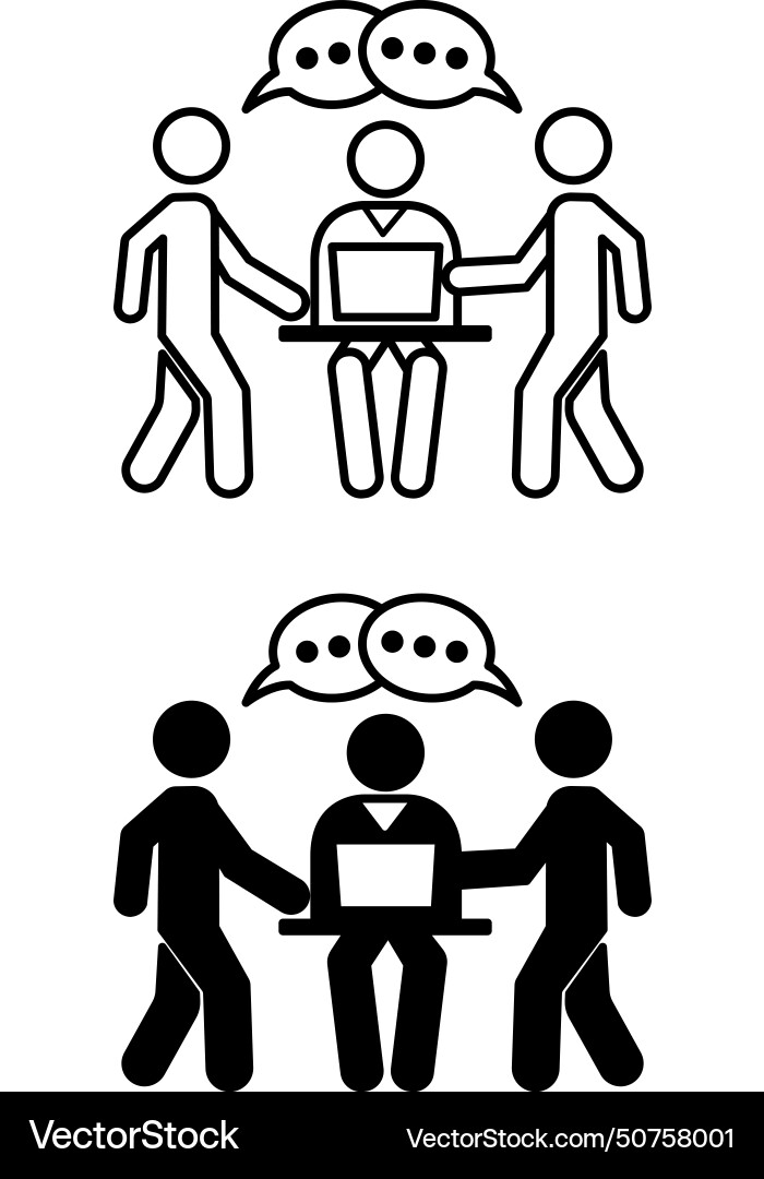 Communication icons black and white Royalty Free Vector