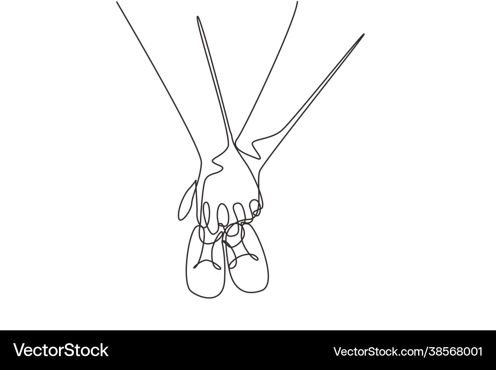 Continuous one line drawing future parents Vector Image
