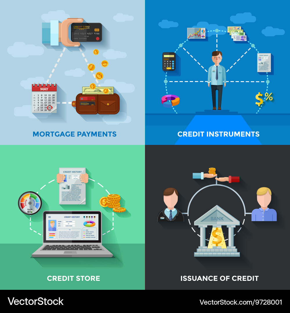 Credit rating 2x2 design concept Royalty Free Vector Image