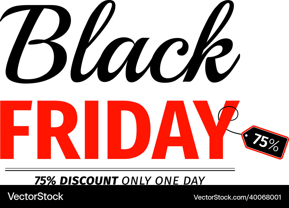 Discount black friday composition Royalty Free Vector Image