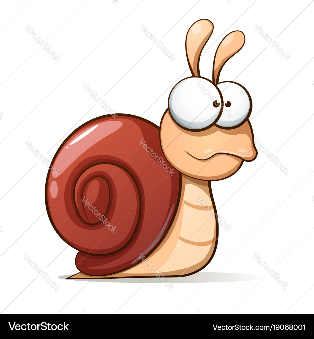 Funny cute cartoon snail Royalty Free Vector Image