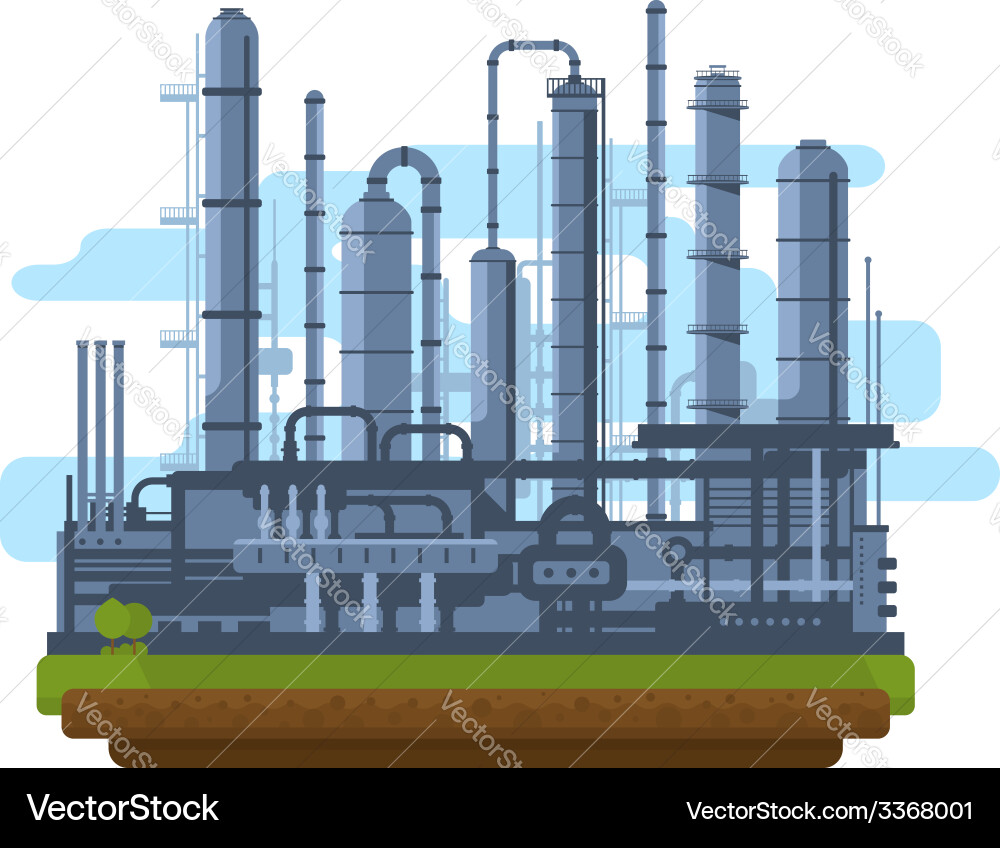 Oil production plant Royalty Free Vector Image