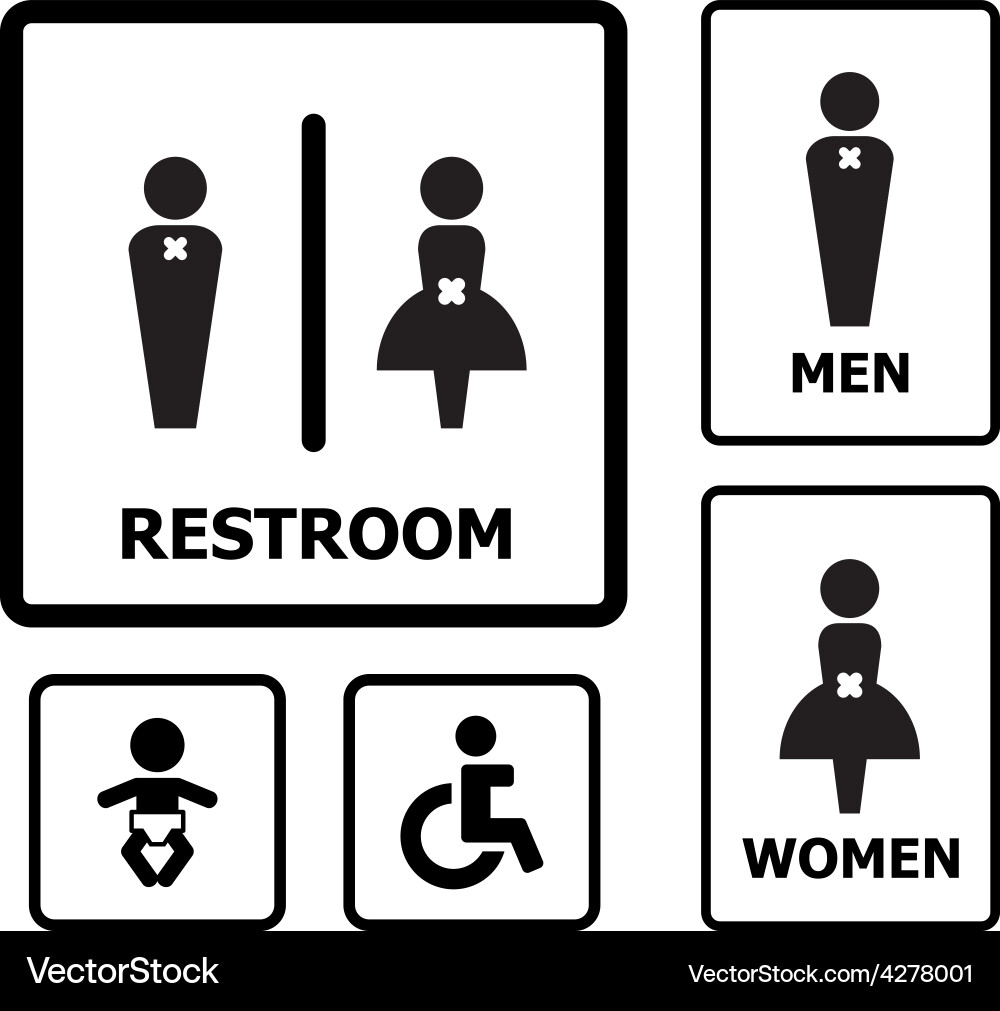 Toilet Sign Set - Bathroom Icons Royalty Free Vector Image