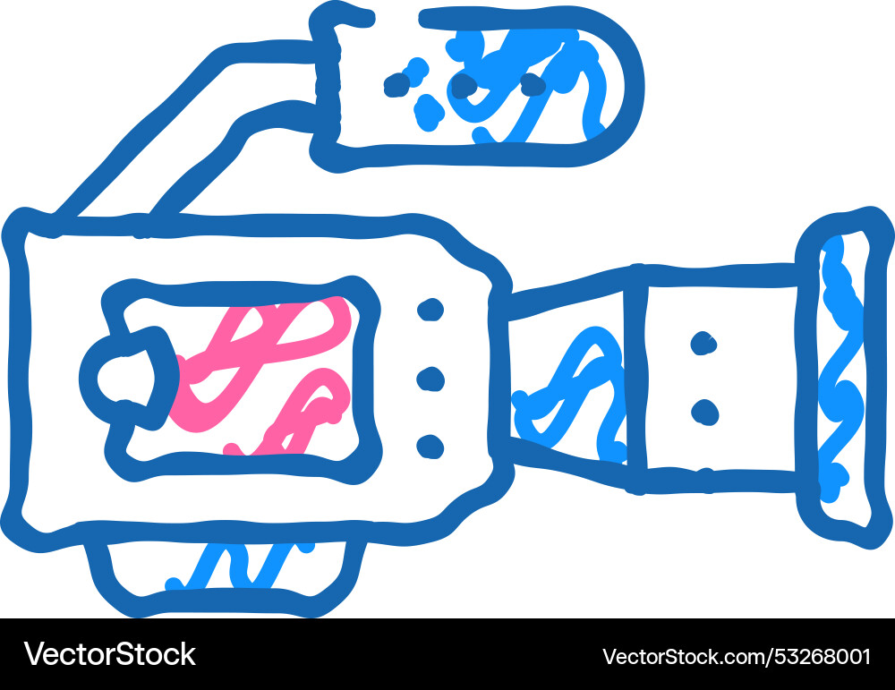 Video camera sign icon doodle Royalty Free Vector Image