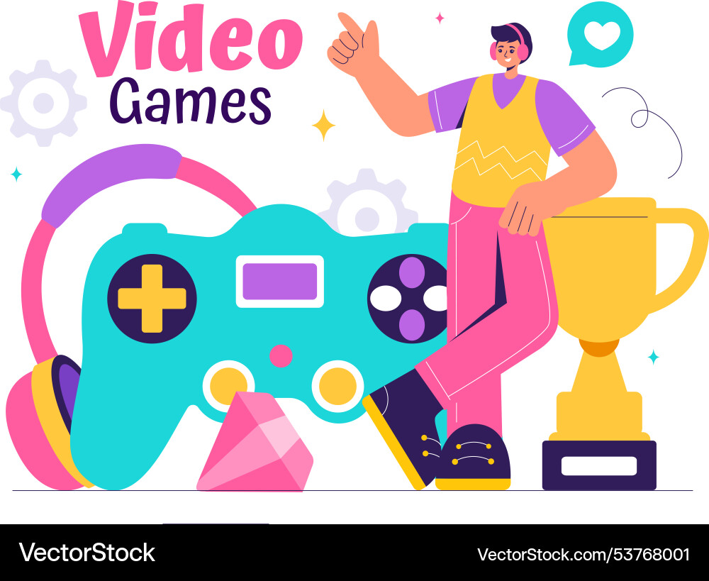 Video games with programmers playing gamepad Vector Image