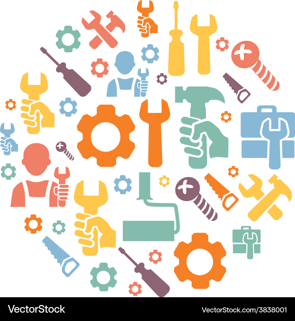 Working tools background Royalty Free Vector Image