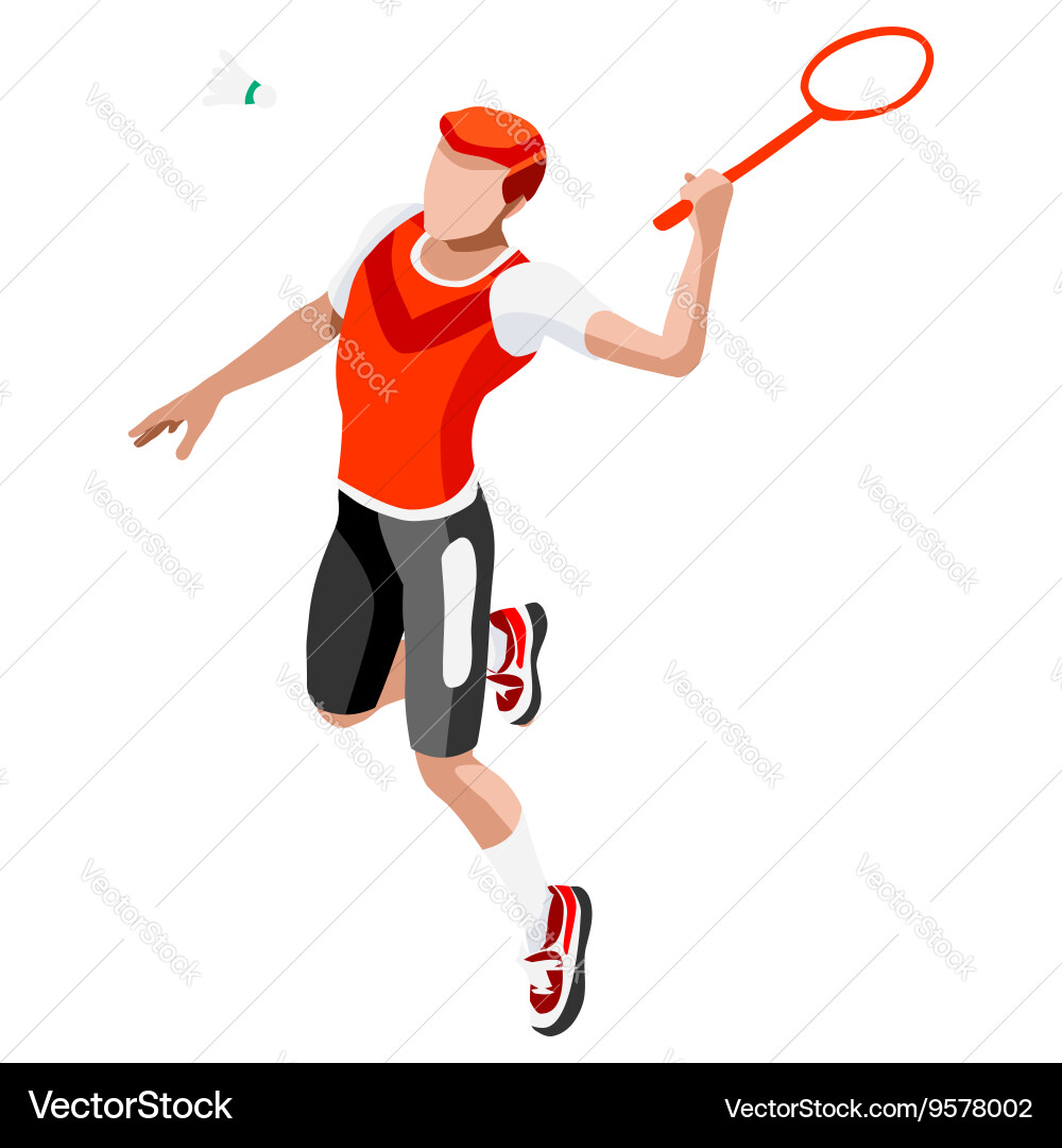 Badminton Isometric Player Royalty Free Vector Image