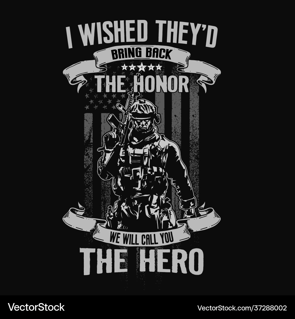 Brave soldier with honor Royalty Free Vector Image