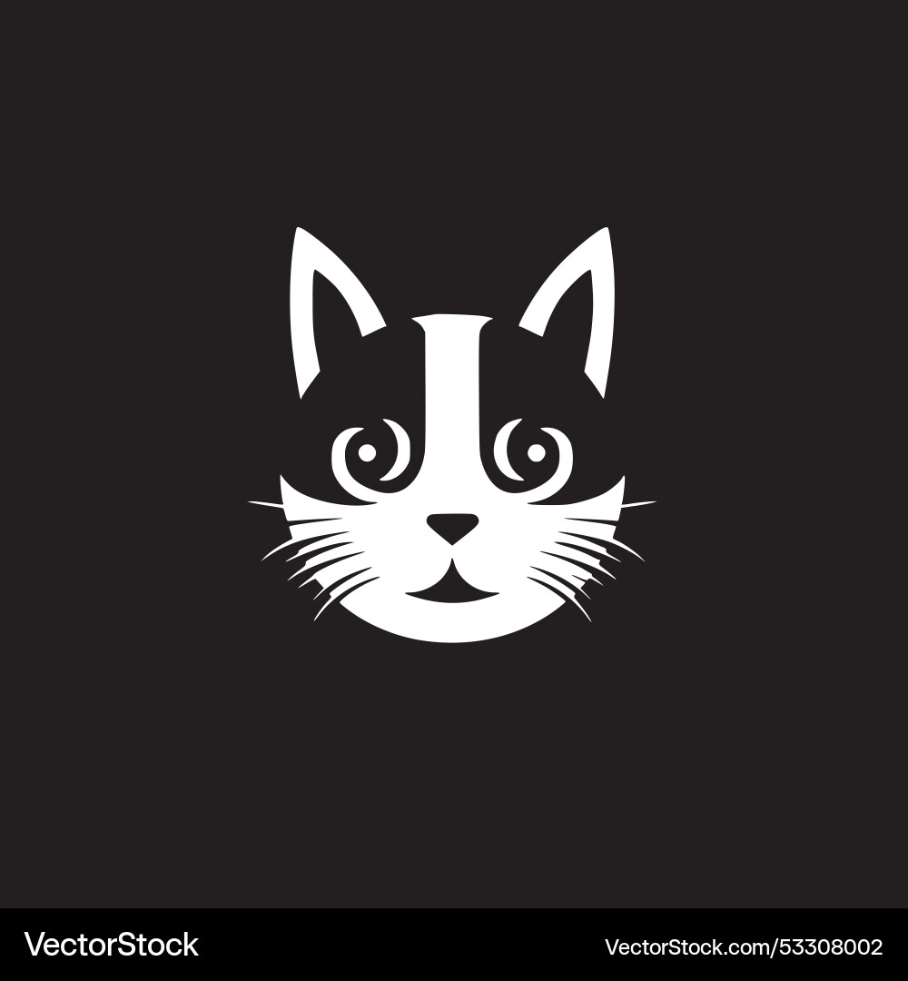 Cat - minimalist and flat logo Royalty Free Vector Image