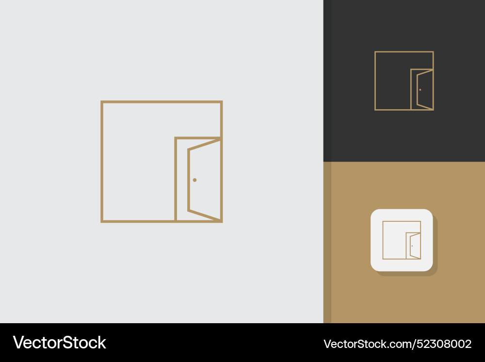 Door logo design template Royalty Free Vector Image