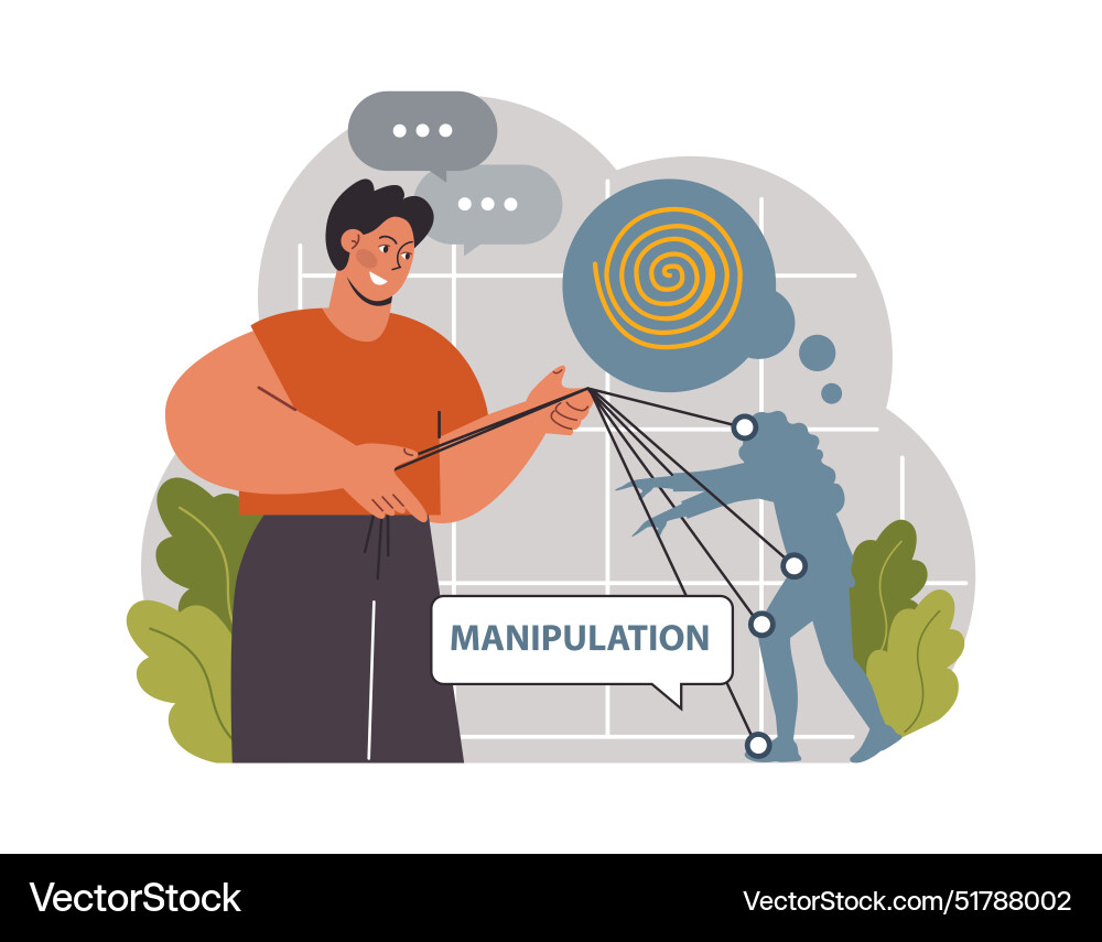 Manipulation psychological control method Vector Image