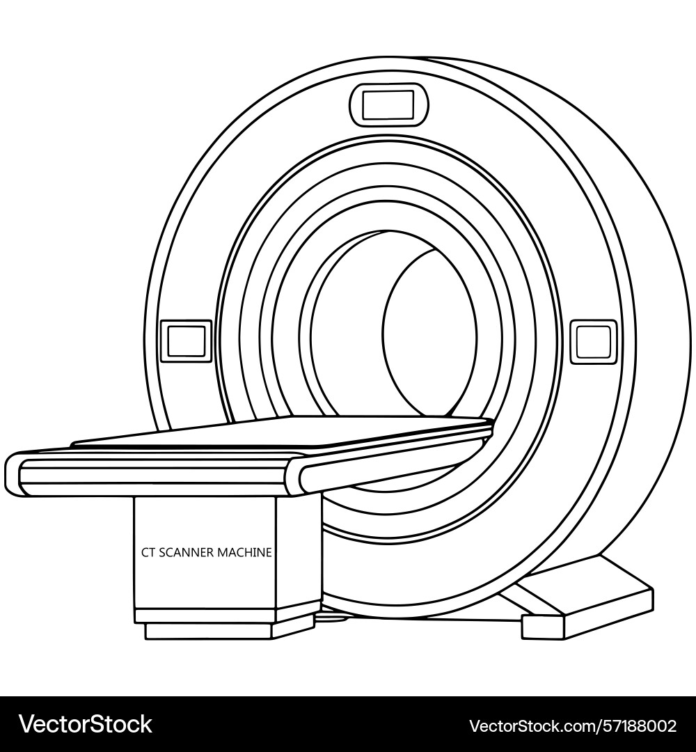 Medical ct scanner machine diagram technology Vector Image
