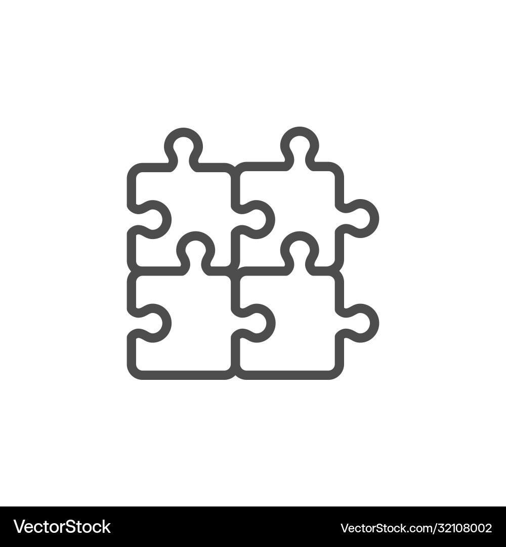 Puzzle sign line outline icon Royalty Free Vector Image