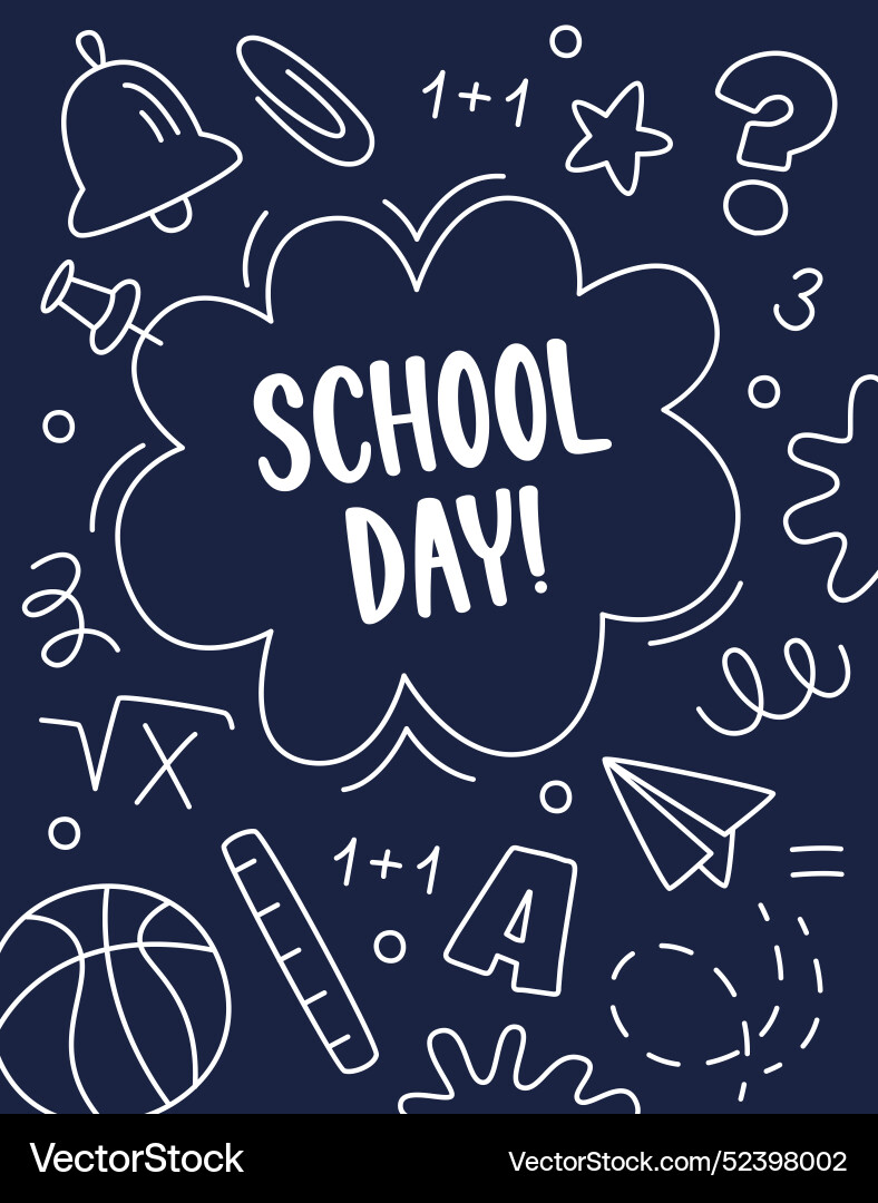 School day doodle poster Royalty Free Vector Image