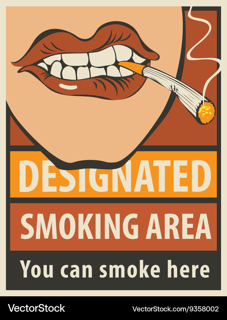Signboard designated smoking area Royalty Free Vector Image