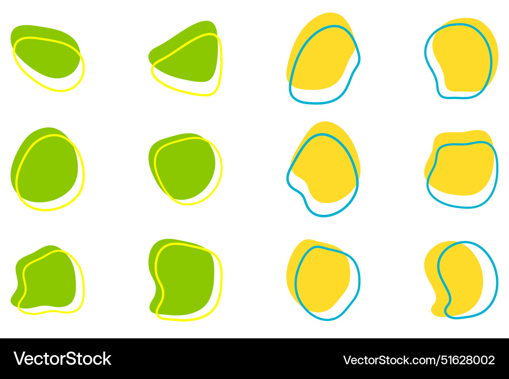 Simple blob abstract shape design set Royalty Free Vector