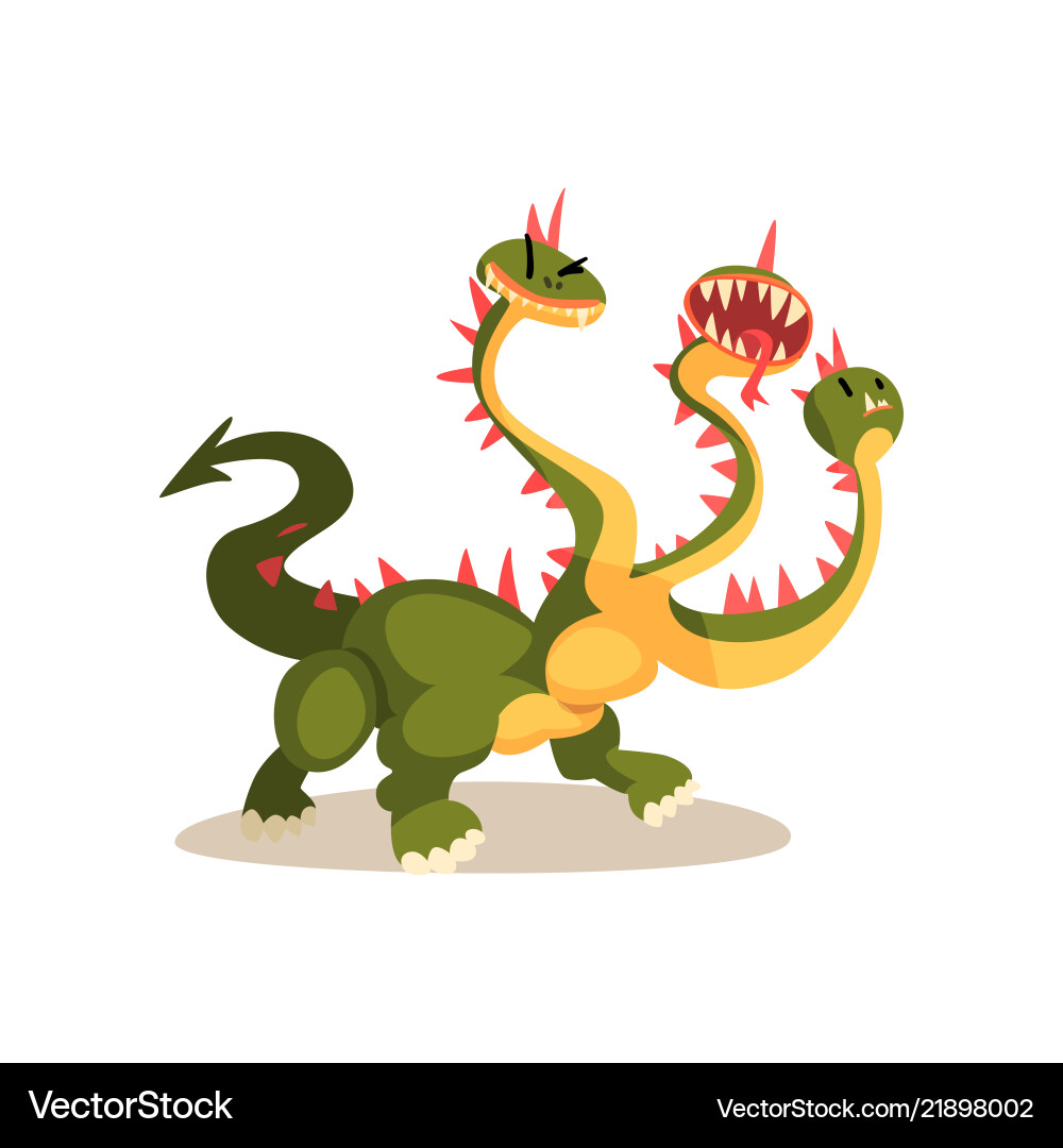 Three headed dragon ancient mythical creature Vector Image