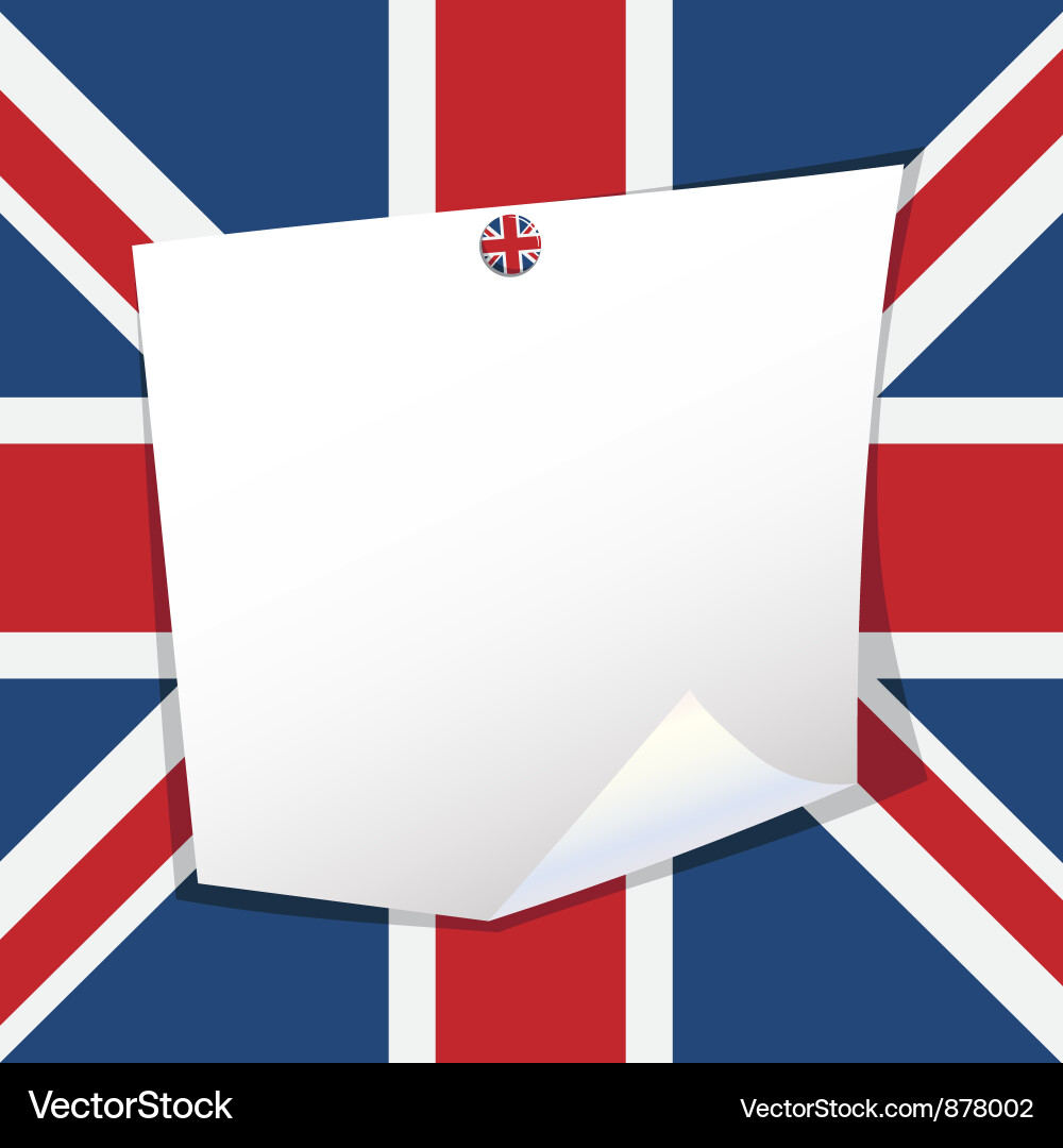 Union Jack Note Paper Royalty Free Vector Image