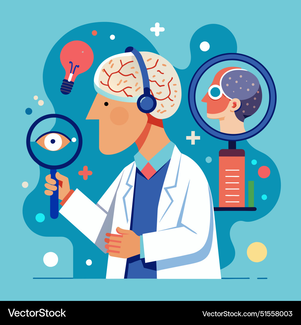 Amnesia losing memory brain dementia alzheimer Vector Image