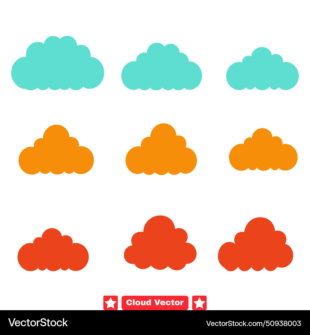 Captivating cloud silhouette collection Royalty Free Vector