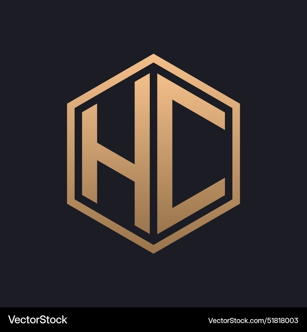 Elegant hexagon letter hc logo design initial Vector Image