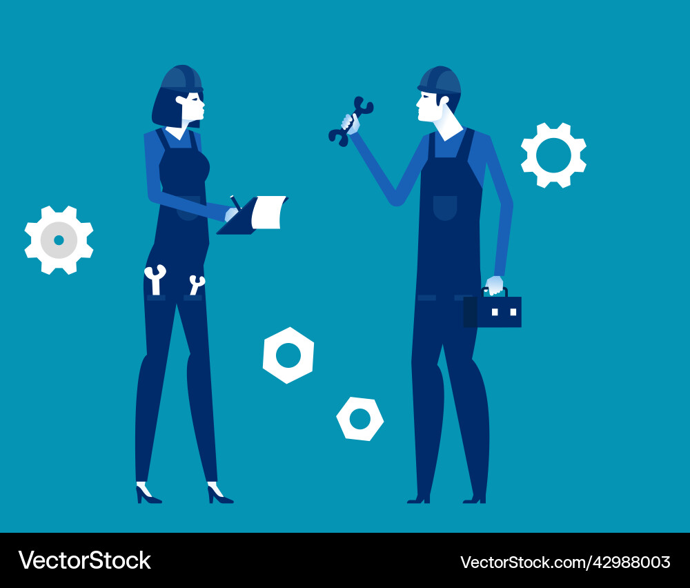 Engineer character style design flat cartoon Vector Image