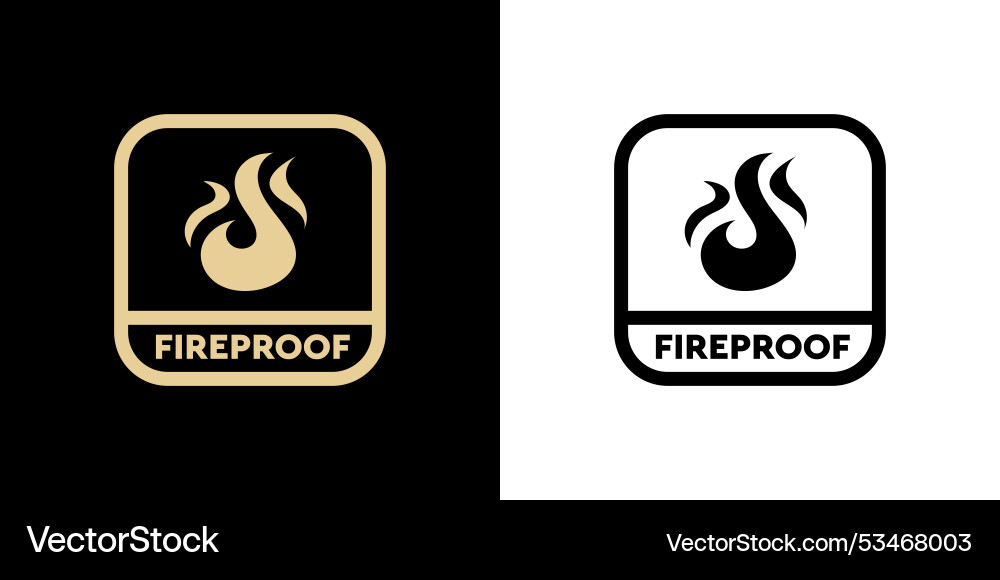 Fireproof - signs for protective clothes Vector Image