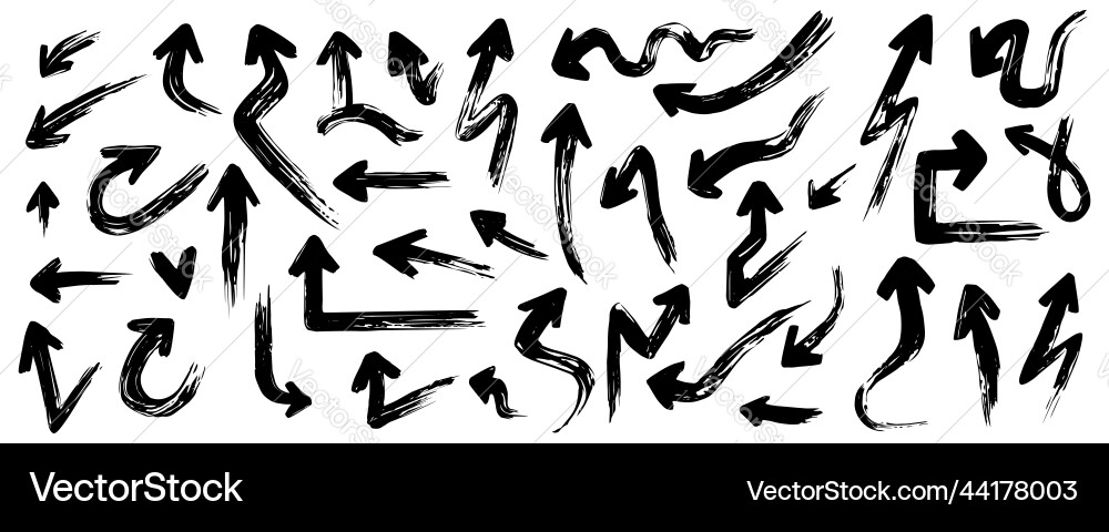 Grunge arrows set Royalty Free Vector Image - VectorStock